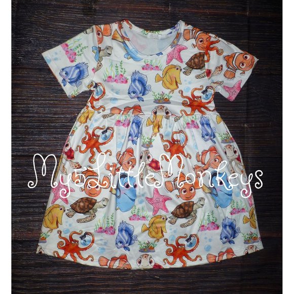 Dresses | Finding Nemo Girls Boutique Short Sleeve Dress | Poshmark